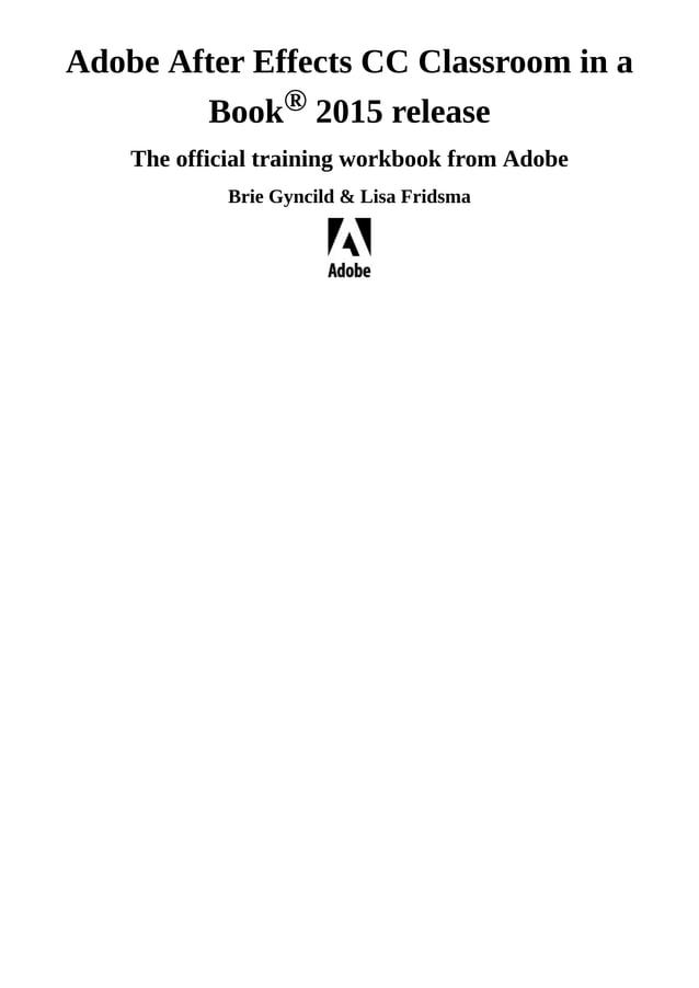 Adobe After Effects CC Classroom in a Book.pdf | Operating Systems | Computer Software and ...