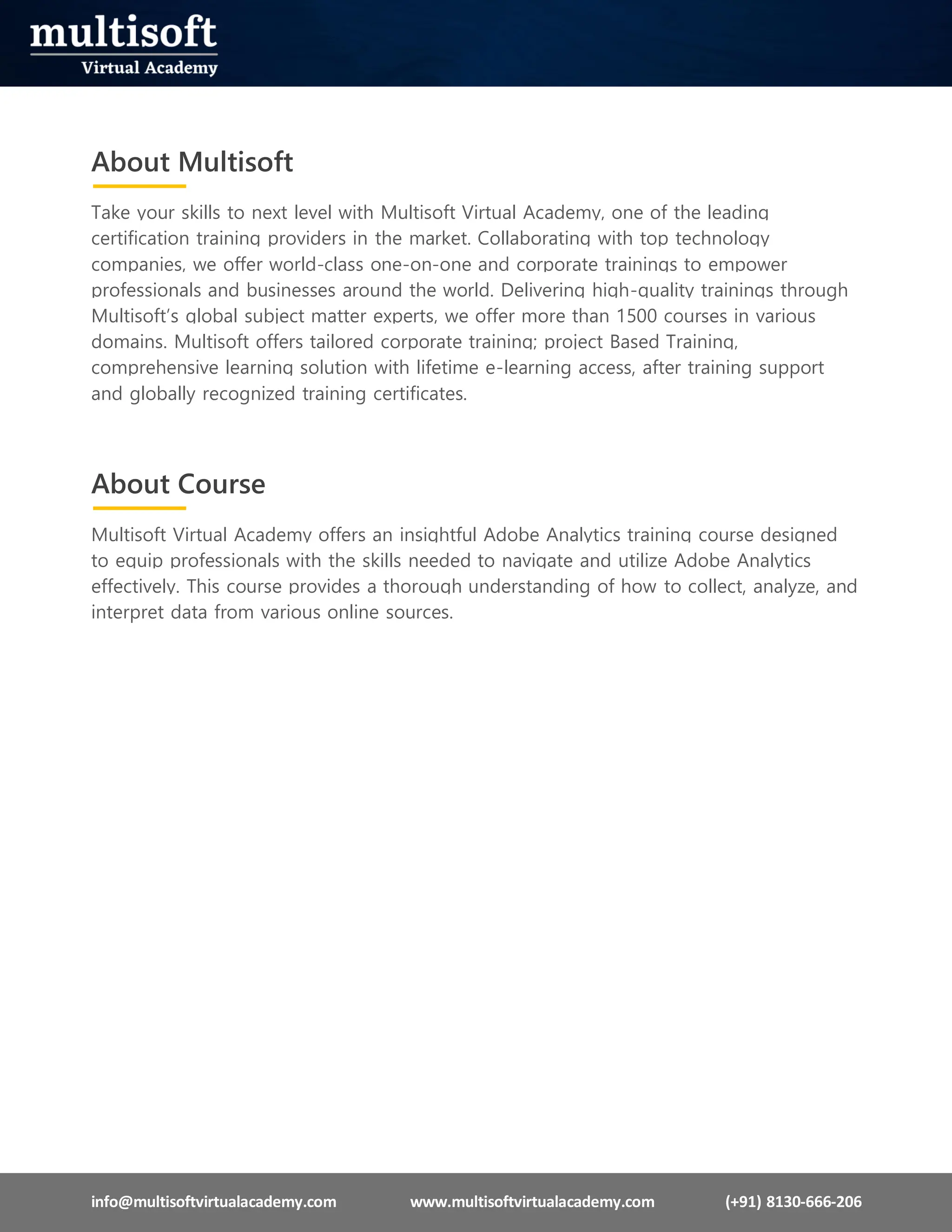 Adobe Analytics training course | PDF
