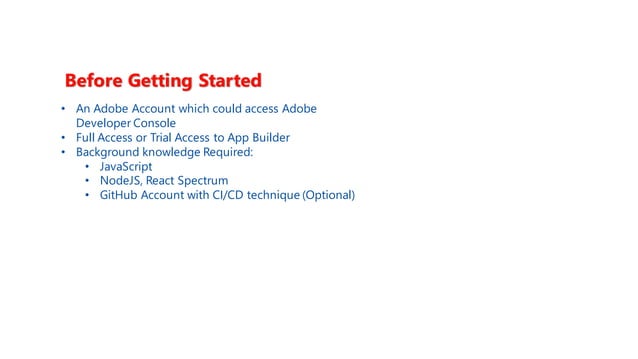 Adobe App Builder Overview & Get Started Guideline | PPT