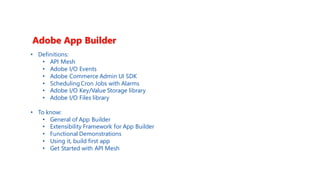 Adobe App Builder Overview & Get Started Guideline | PDF