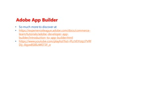 Adobe App Builder Overview & Get Started Guideline | PDF