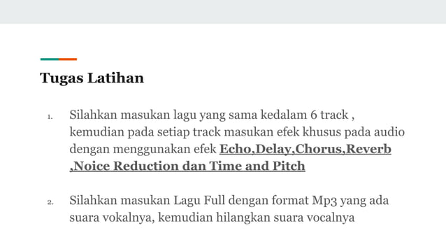 ADOBE AUDITION LATIHAN 16 tentang penggunaan audio | PPT