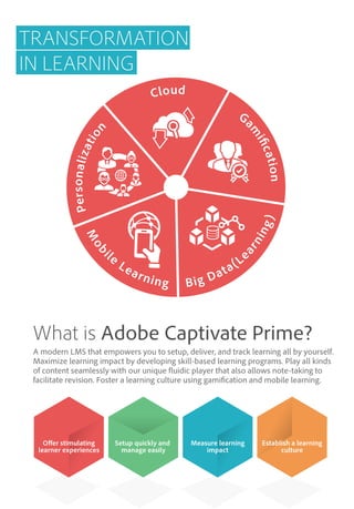 Adobe+captivate+prime+brochure hi res | PDF | Educational Video Games | Video Game Genres