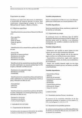Adobe, cemento, fibra de coco | PDF