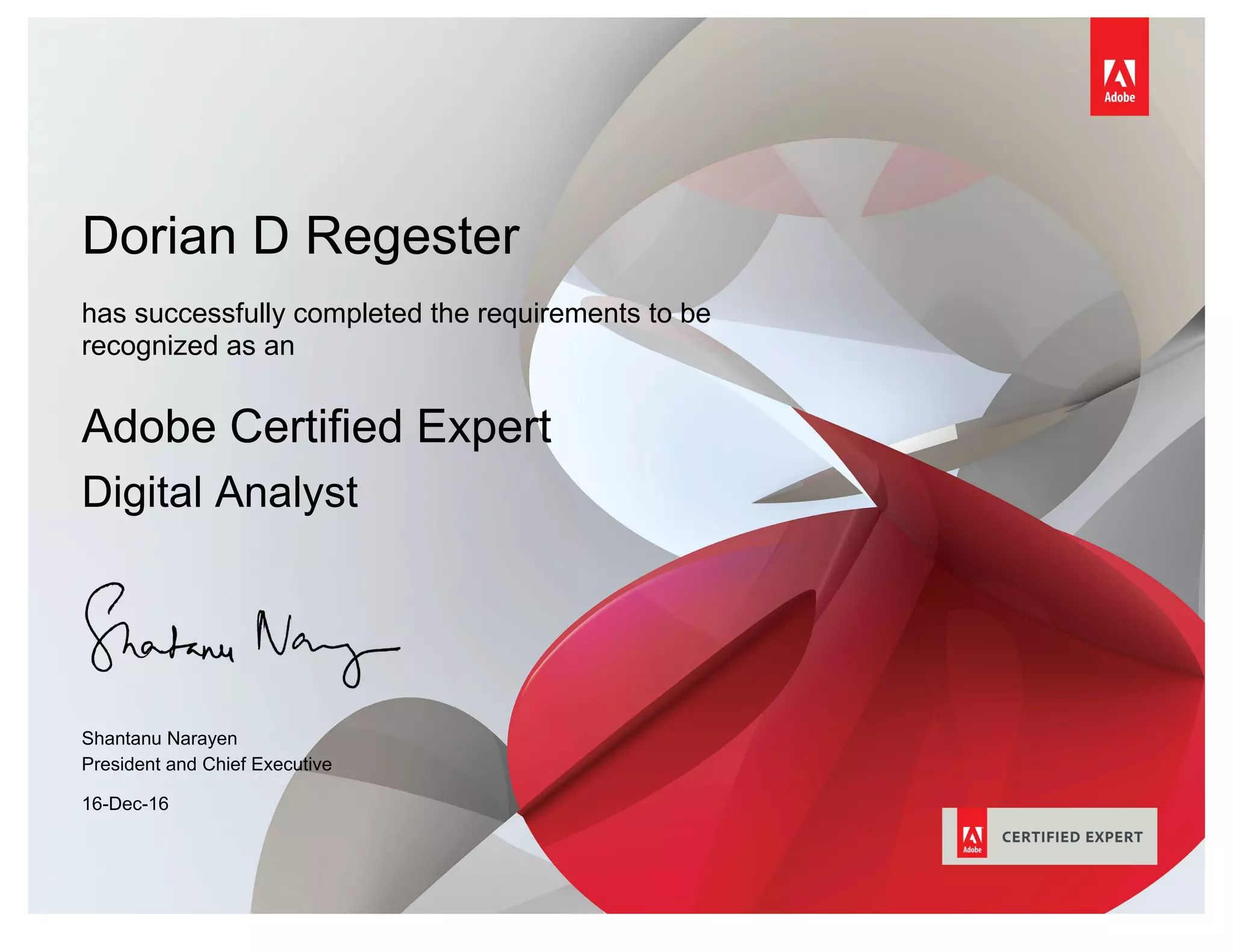Dorian Regester - Adobe certified expert - Digital Analyst | PPT