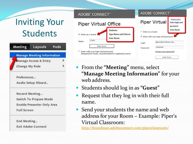 Adobe connect basics and student interactivity | PPT
