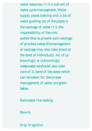 Class 7 CBSE NCERT Science Ch - 16 Water | PDF