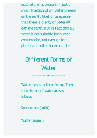 Class 7 CBSE NCERT Science Ch - 16 Water | PPTX
