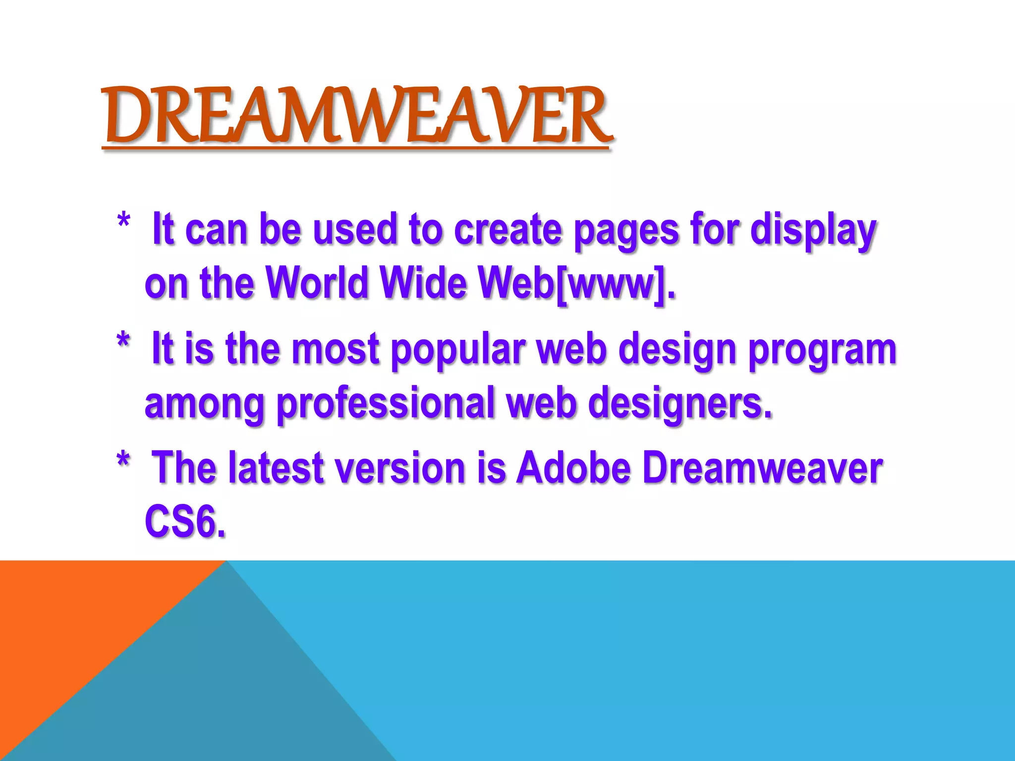 ADOBE DREAMWEAVER | PPTX