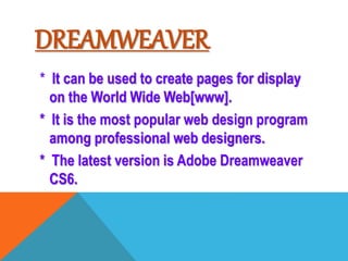 ADOBE DREAMWEAVER | PPTX