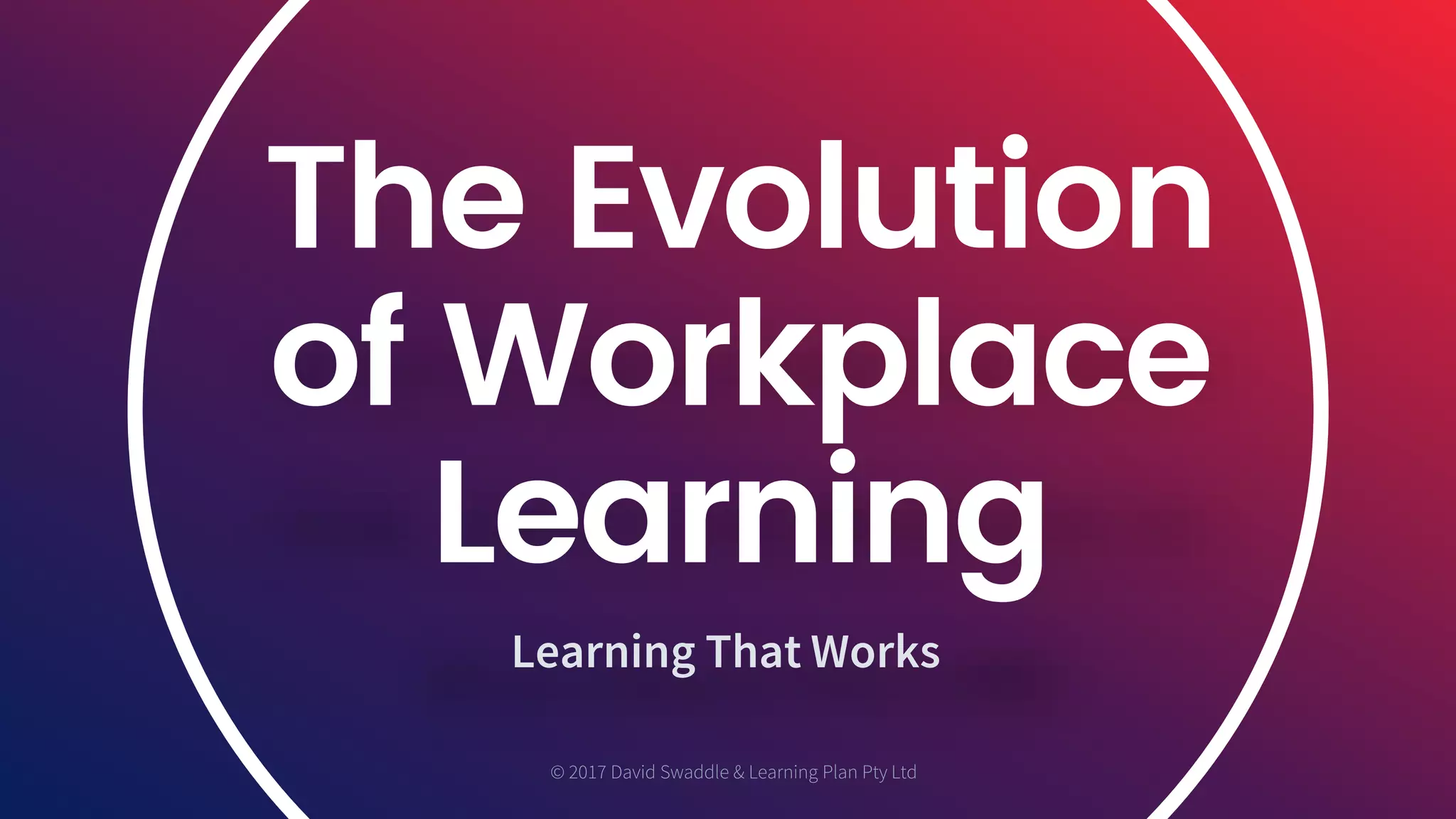The Evolution of Workplace Learning | PPT