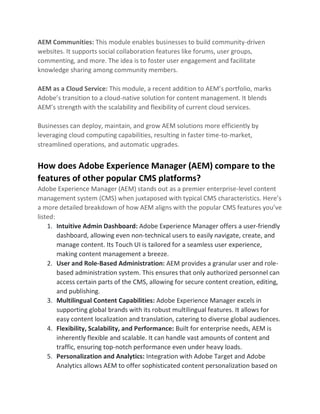 Adobe Experience Manager (AEM) CMS Guide | PDF