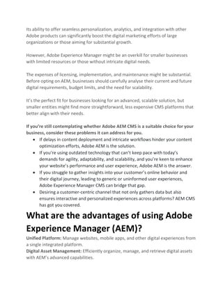 Adobe Experience Manager (AEM) CMS Guide | PDF