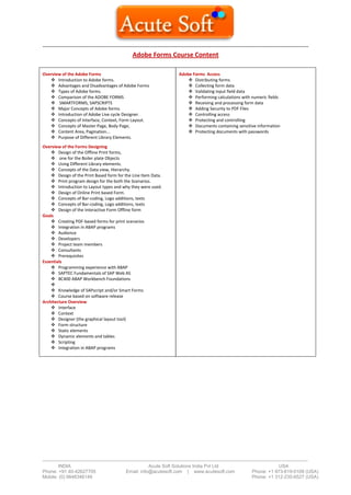 Excellent SAP Adobe Forms Online Training Course ... | PDF