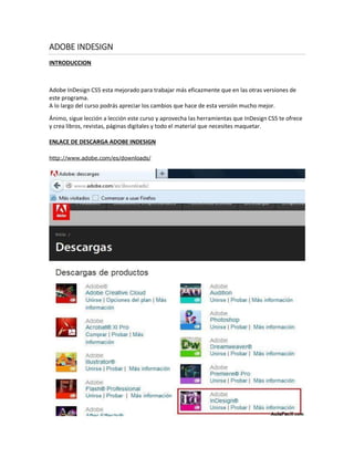 Adobe indesign introducción | PDF