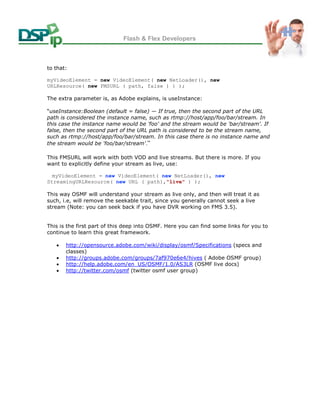 Adobe OSMF Overview | PDF | Web Development | Internet