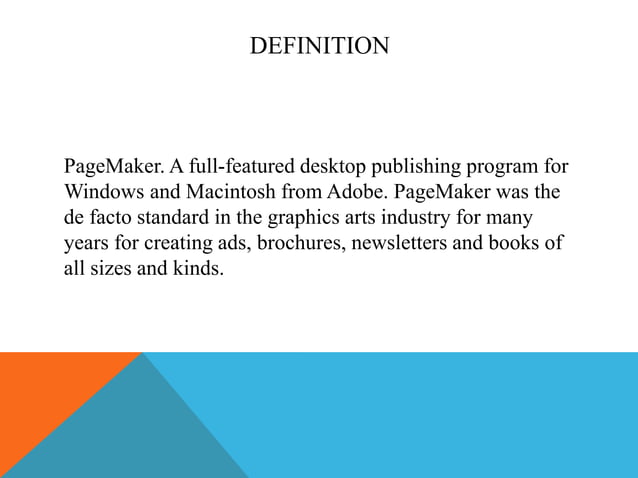 Adobe pagemaker | PPTX | Desktop Publishing | Computer Software and ...