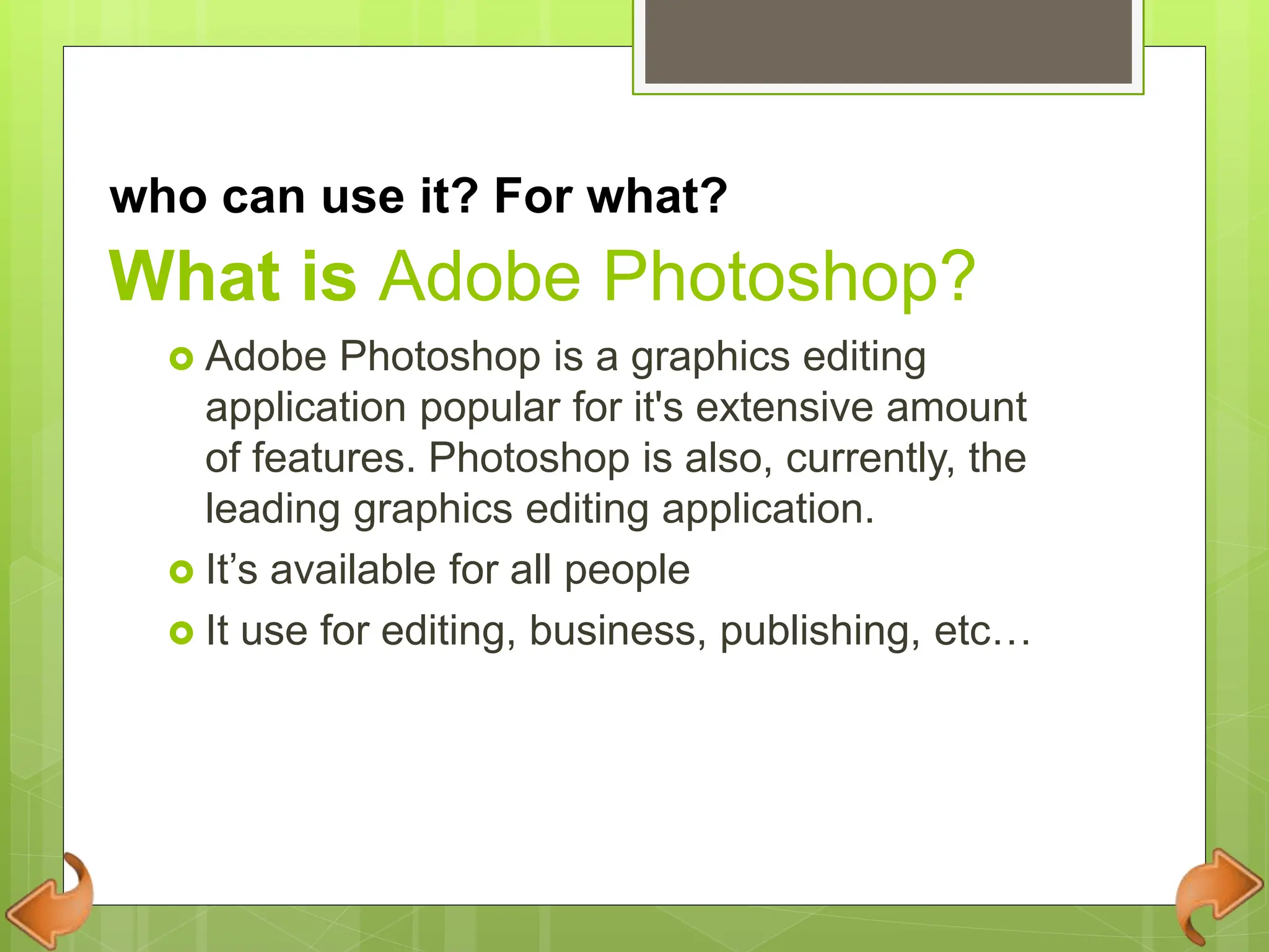 adobe photoshop usage benefit guide .pptx | Photo Editing Software ...