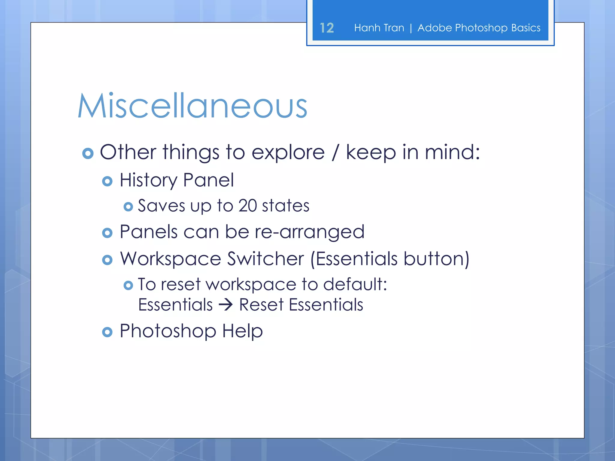 Adobe Photoshop Basics - Session 1 | PDF