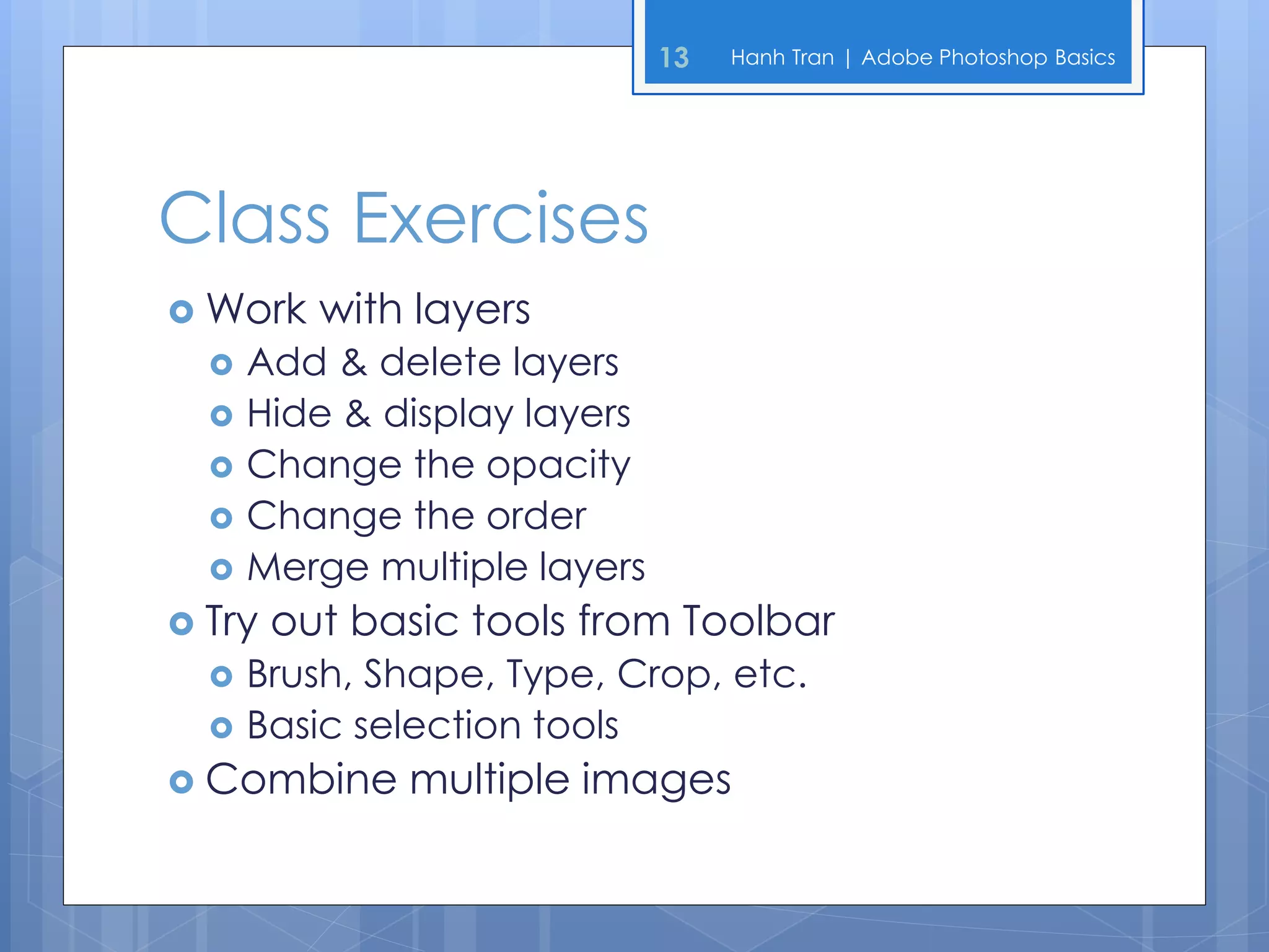 Adobe Photoshop Basics - Session 1 | PDF