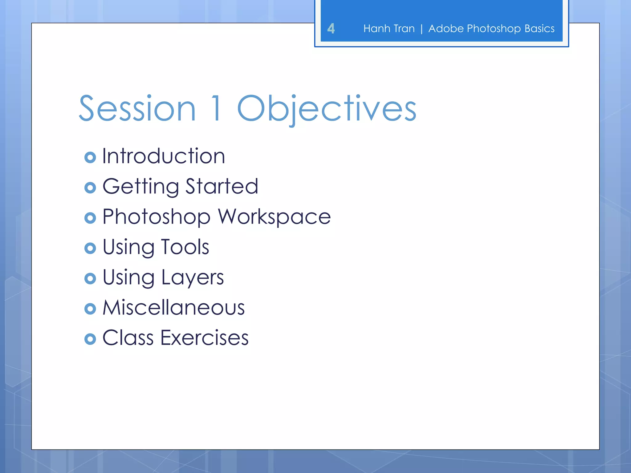 Adobe Photoshop Basics - Session 1 | PDF
