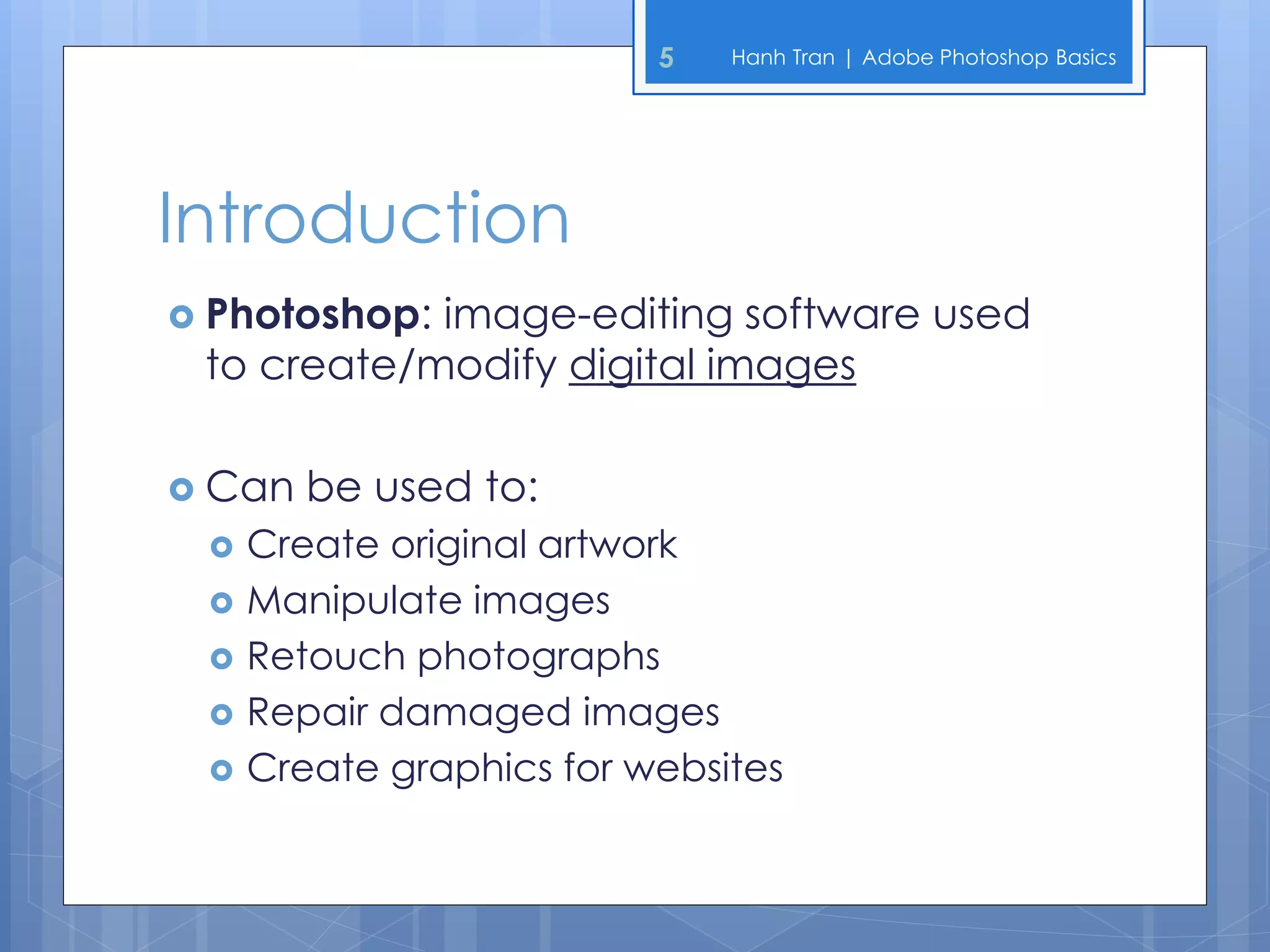 Adobe Photoshop Basics - Session 1 | PDF