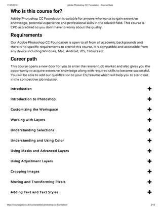 Adobe photoshop cc foundation - course gate | PDF