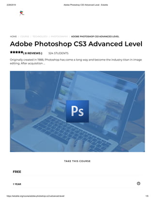 Adobe photoshop cs3 advanced level - edukite | PDF | Photo Editing ...