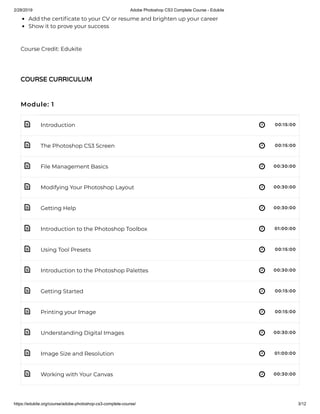 Adobe photoshop cs3 complete course - edukite | PDF