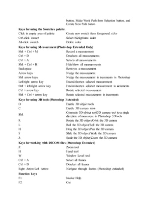 Adobe photoshop cs3 keyboard shortcuts | DOCX