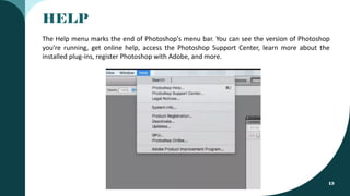 Adobe Photoshop Menu Bar Options presentaion | PDF