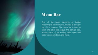 Adobe Photoshop Menu Bar Options presentaion | PDF