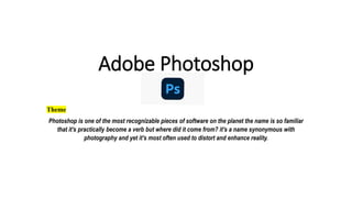 Adobe Photoshop presentation.pptx | Free Download