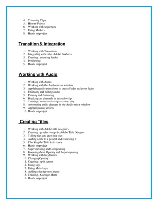 Adobe premiere pro brochure | PDF