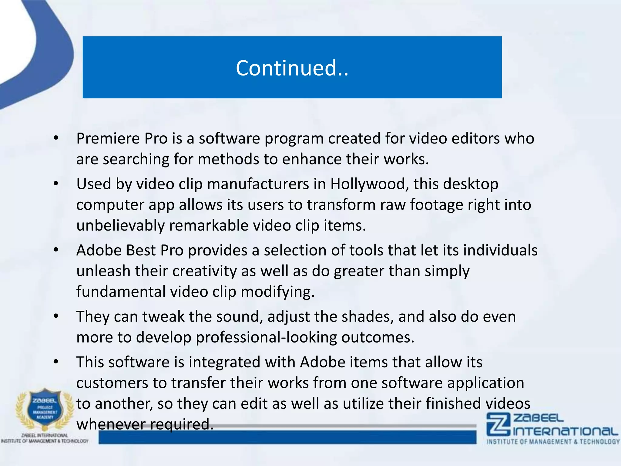 Adobe Premiere pro - Is Adobe Premiere Pro good for beginners? | PPTX ...