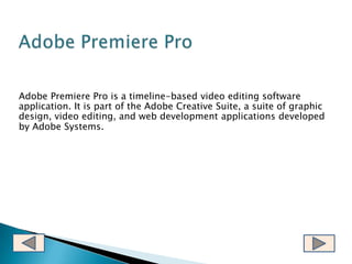 Adobe premiere pro cs6 | PPTX