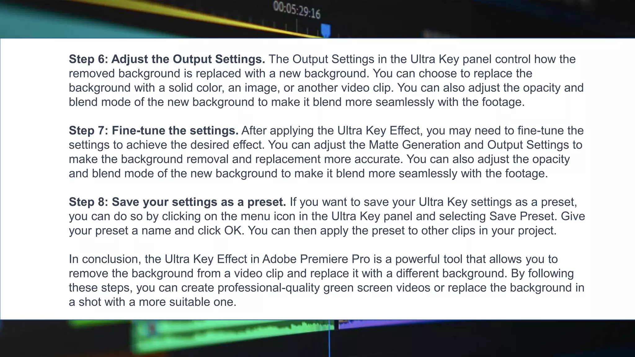 Adobe Premiere Pro How to Use Ultra Key Effect.pptx | Video Software ...