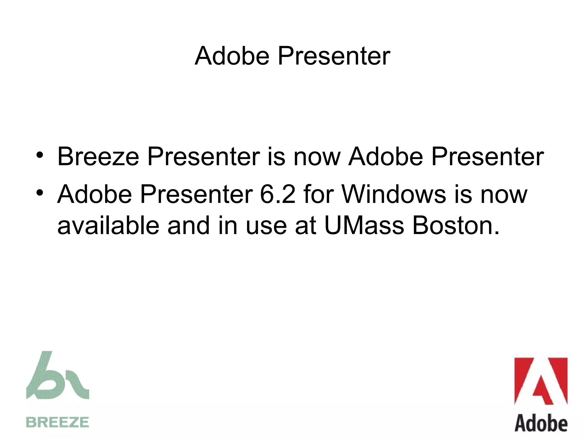 Adobe Presenter Overview January 2010 | PPT