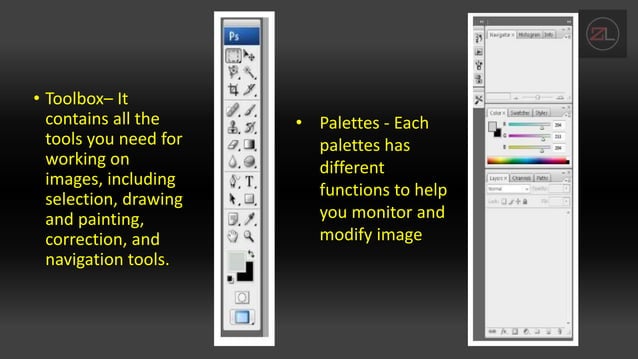 Adobe Photoshop intro to interface | PPTX | Photo Editing Software ...