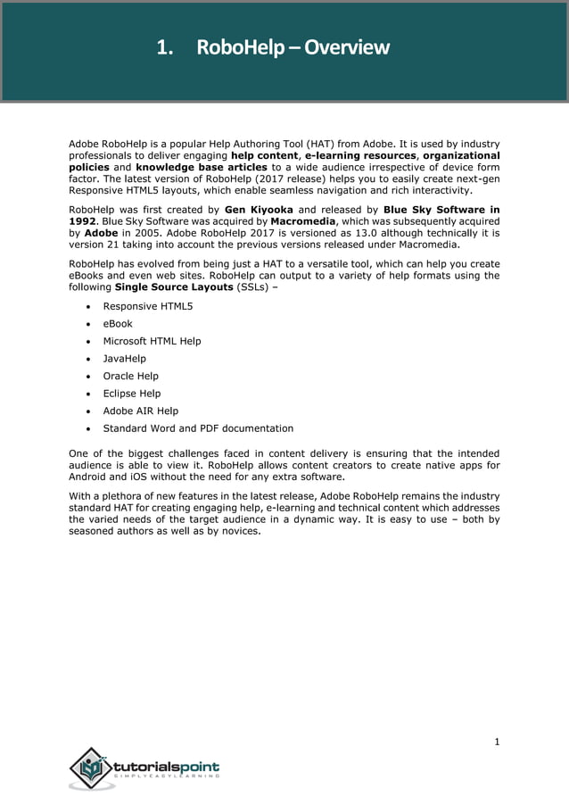 Adobe Robohelp Tutorial Pdf Web Design And Html Internet