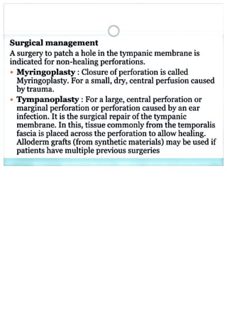 Tympanic membrane perforation seminar pdf.! | PDF