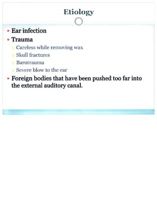 Tympanic membrane perforation seminar pdf.! | PDF