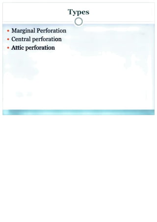 Tympanic membrane perforation seminar pdf.! | PDF
