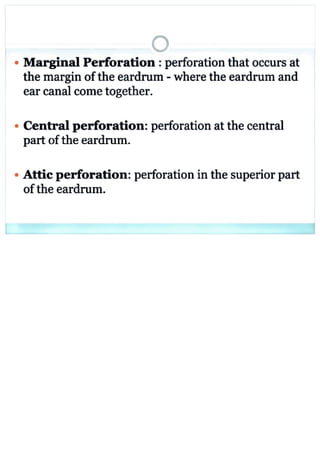 Tympanic membrane perforation seminar pdf.! | PDF