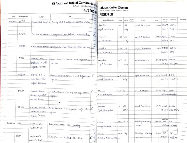 Format of the Accession Register for library | PDF