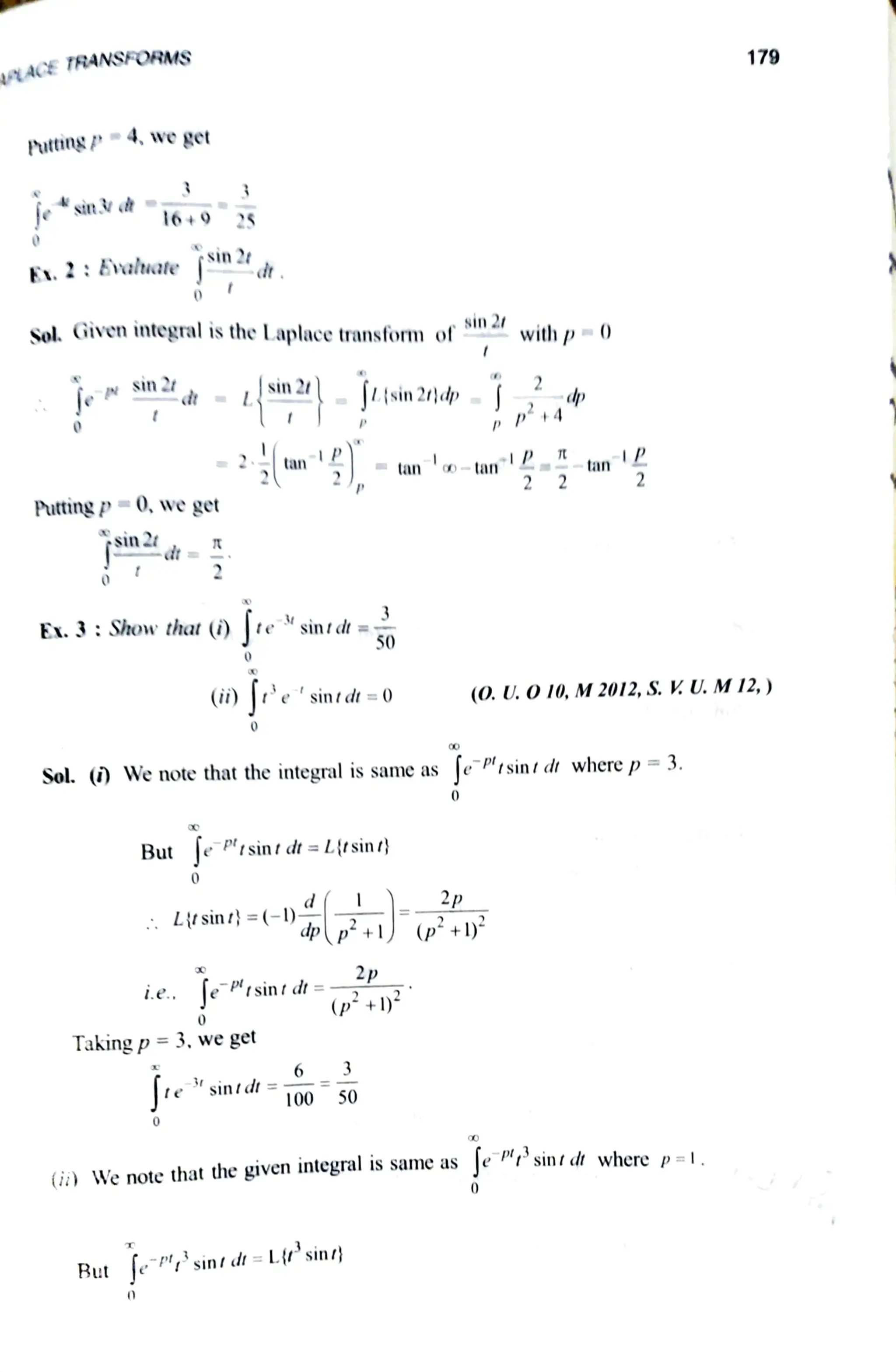 Evaluation of integrals by Laplace transforms | PDF