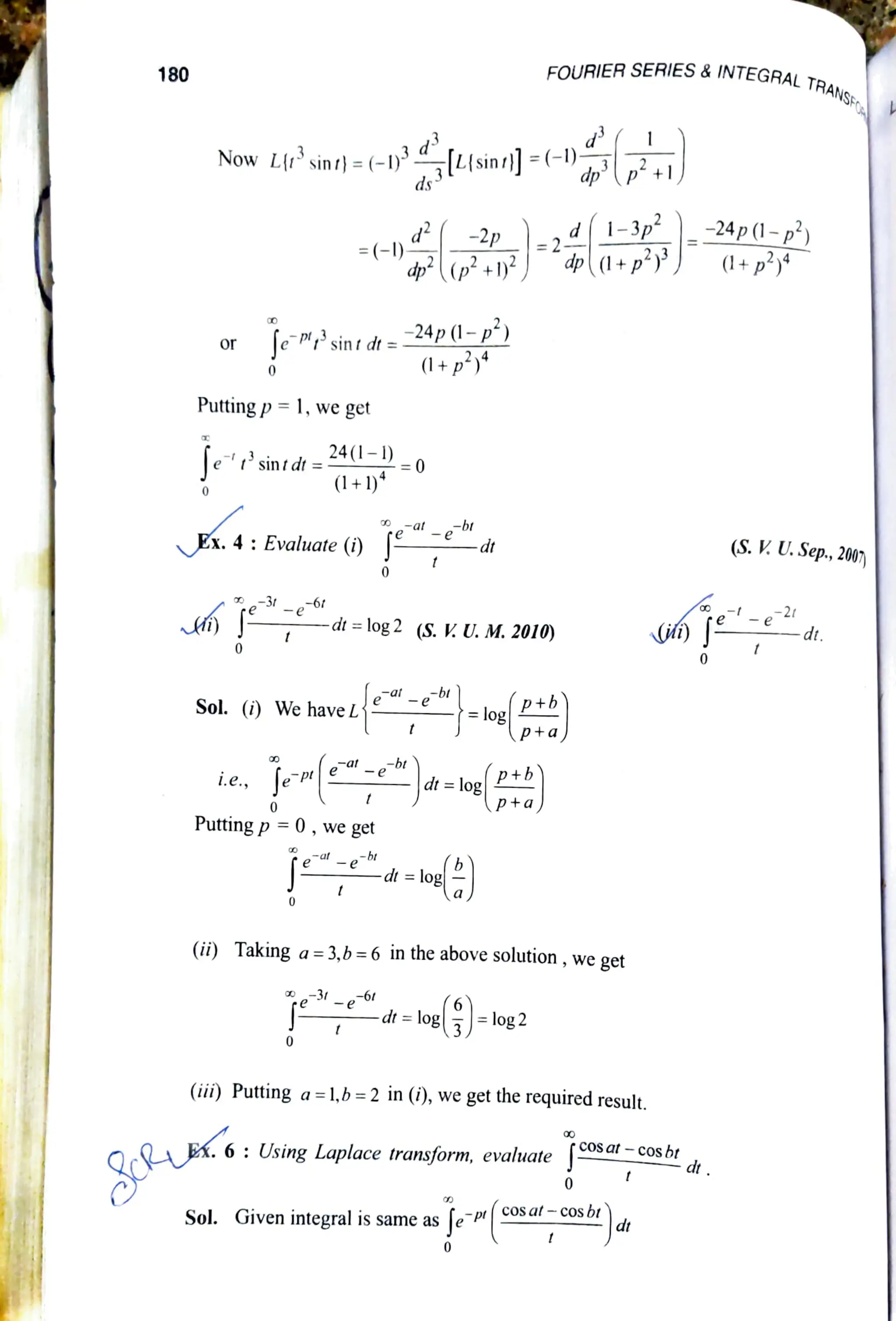 Evaluation of integrals by Laplace transforms | PDF