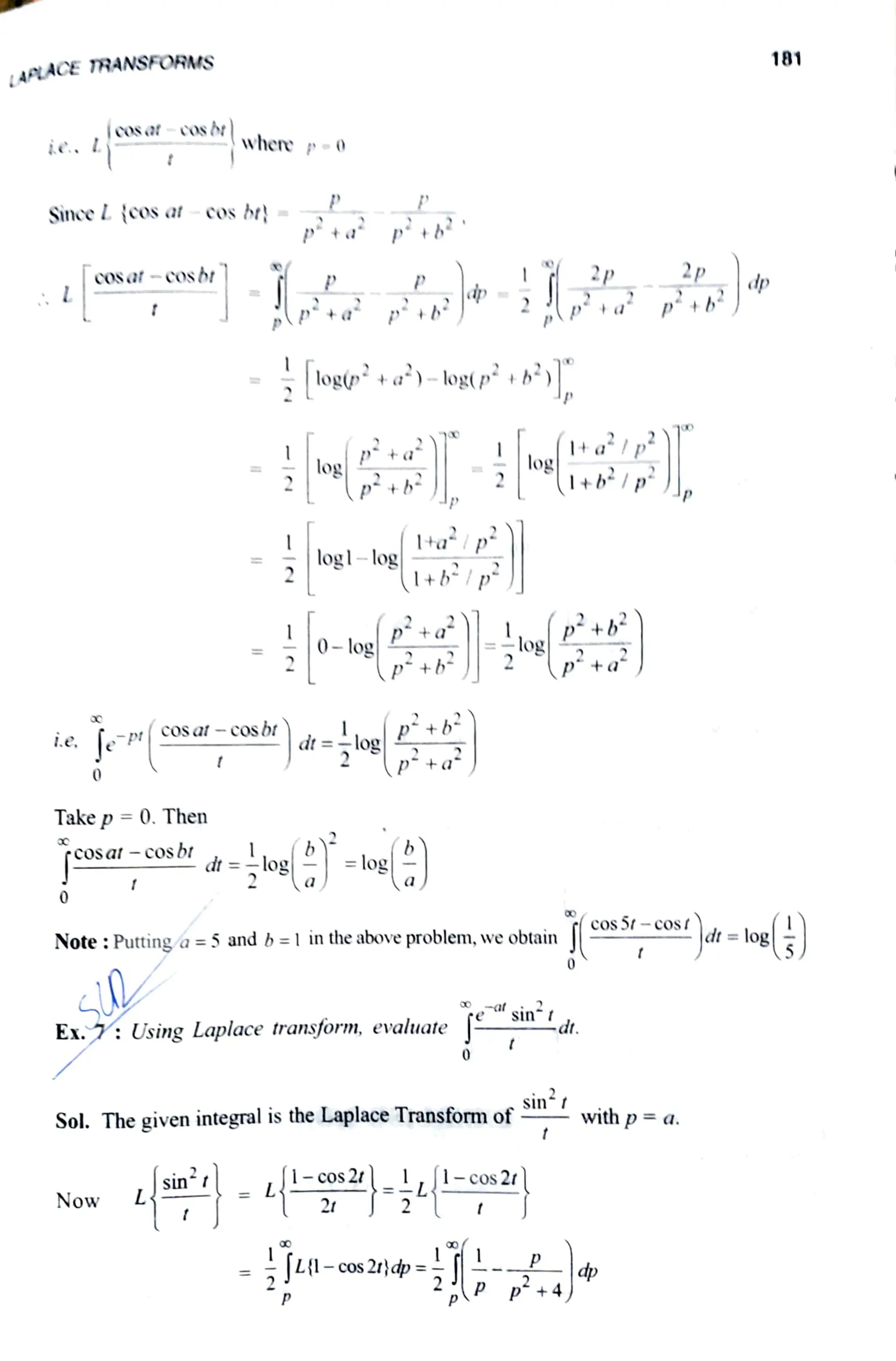 Evaluation of integrals by Laplace transforms | PDF