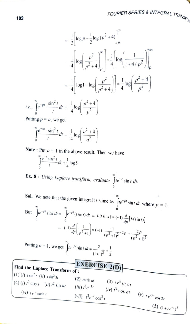 Evaluation of integrals by Laplace transforms | PDF