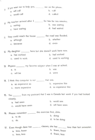 grammar test | PDF | Standardized Testing | Educational Assessment